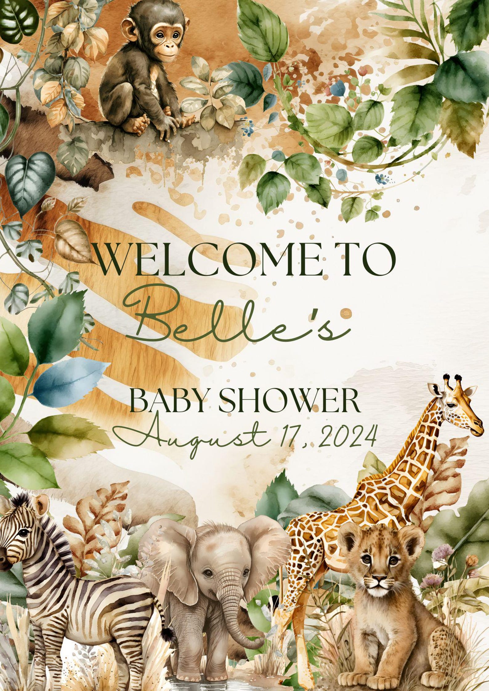 Oh Boy Safari Baby Shower Welcome Sign , Jungle Welcome Sign, Baby ...