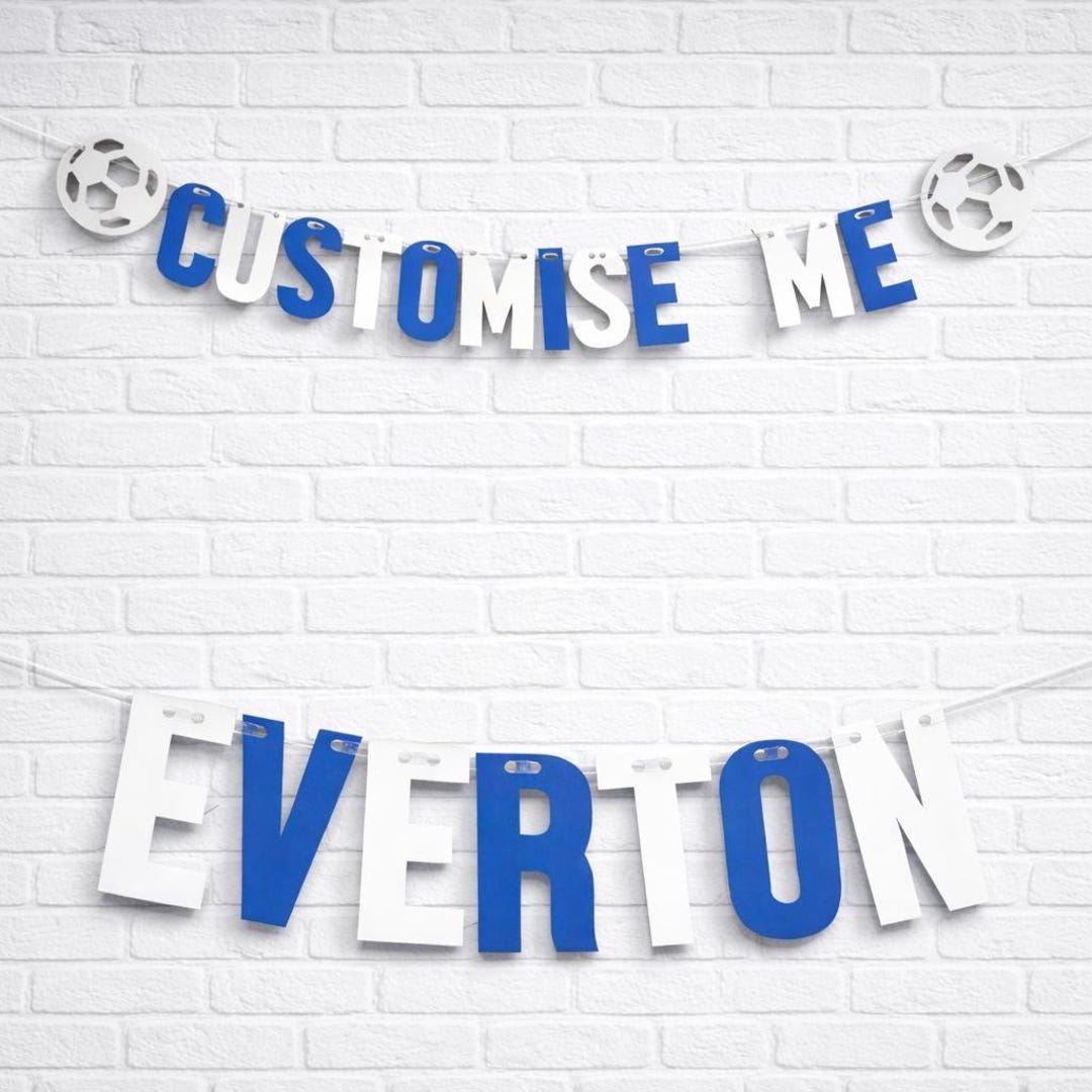 Everton Colour Football Banner | Custom Birthday Party Decorations | up ...