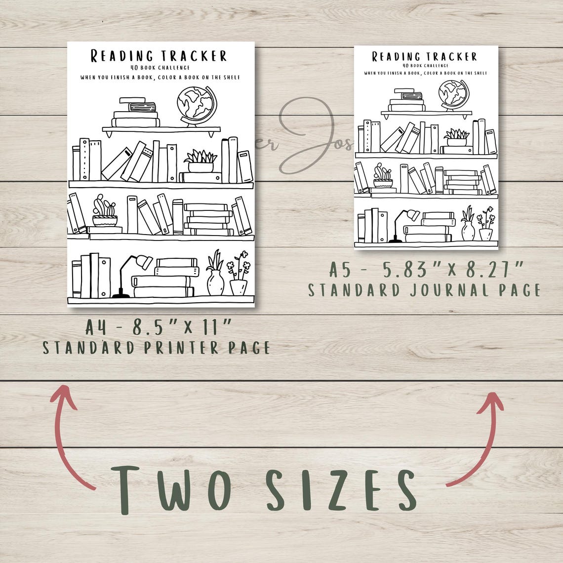 40 Book Reading Tracker, Digital Download, A4 and A5 Printable ...