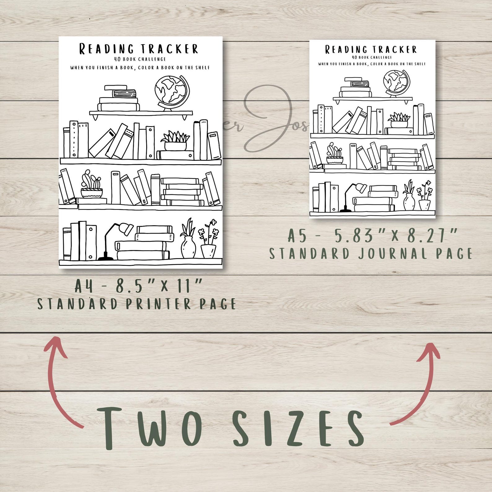 40 Book Reading Tracker, Digital Download, A4 and A5 Printable ...