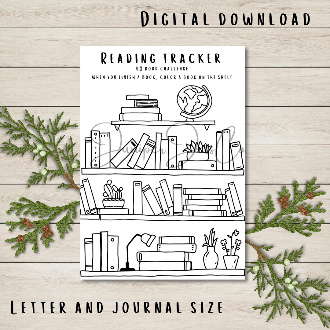 40 Book Reading Tracker, Digital Download, A4 and A5 Printable ...