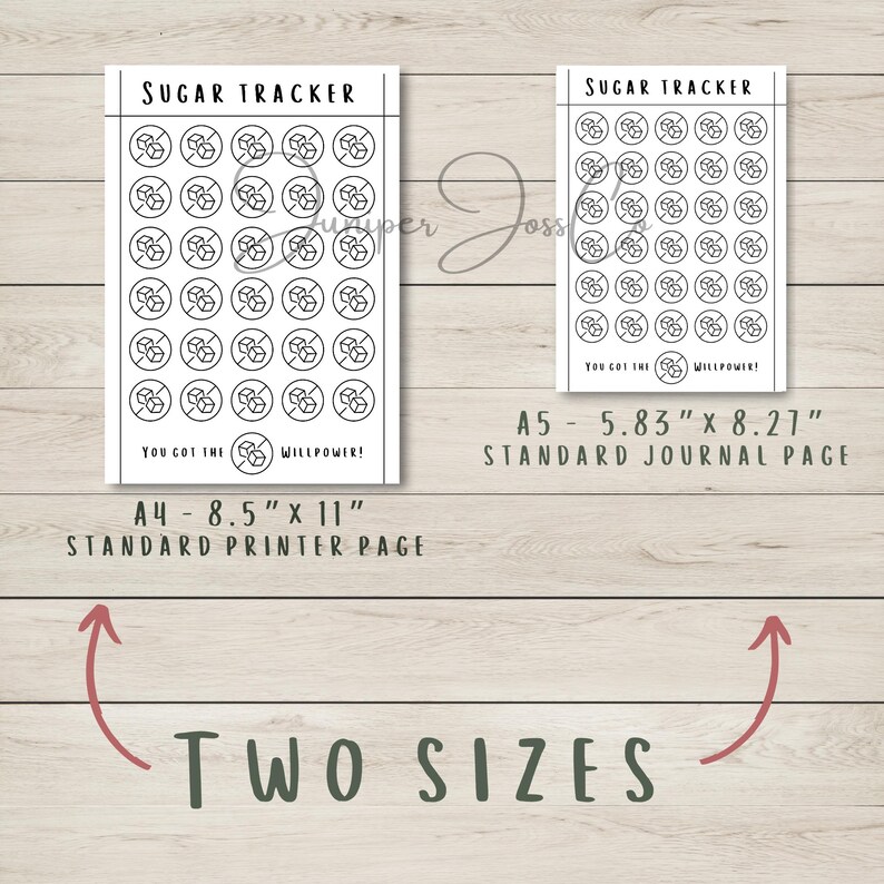 Sugar Intake Tracker, Digital Download, A4 & A5 Printable, Health Goals ...