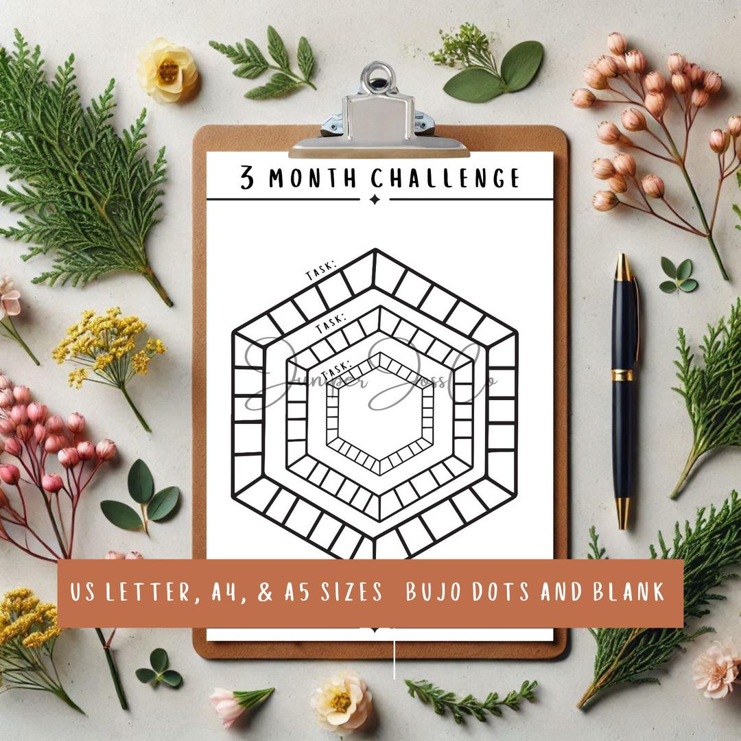 3 Month Goal Tracker, Digital Download, Printable Journal Page - Etsy