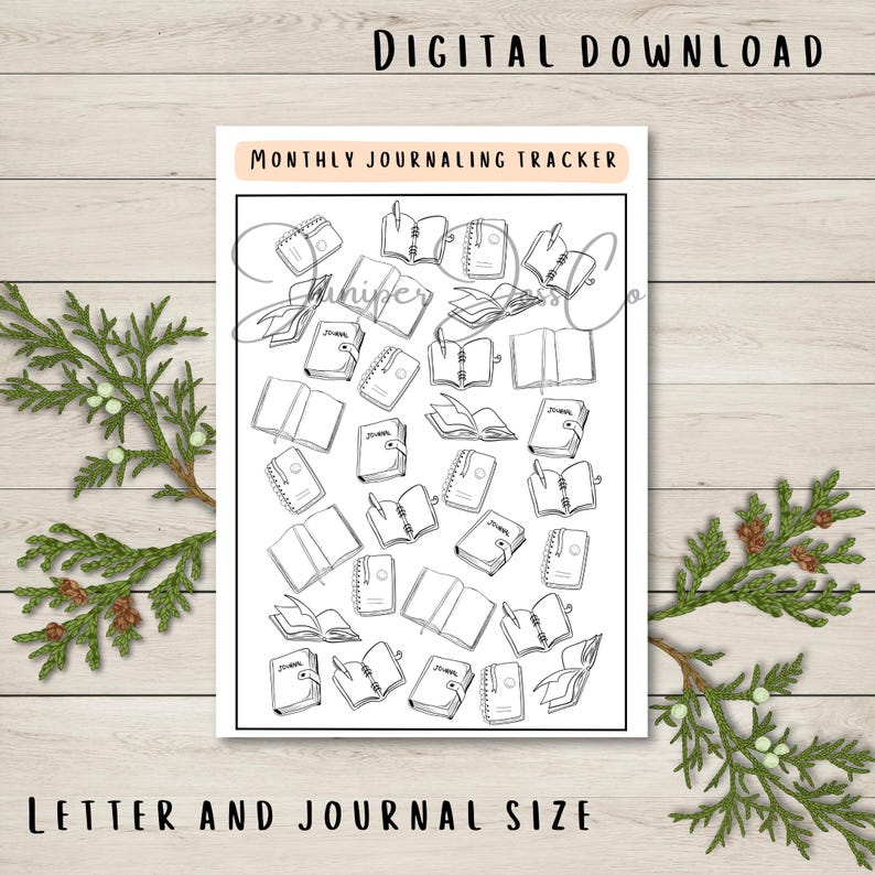 Journaling Tracker, Digital Download, Printable Journal Page - Etsy
