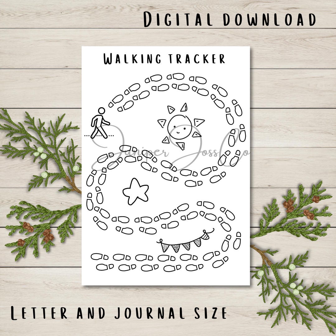 Walking Tracker, Digital Download, A4 & A5 Printable, Fitness Goal - Etsy