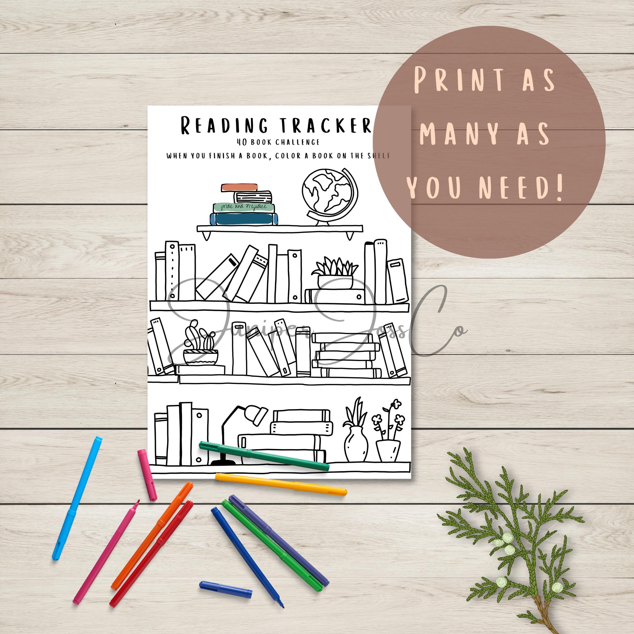 40 Book Reading Tracker, Digital Download, A4 and A5 Printable ...