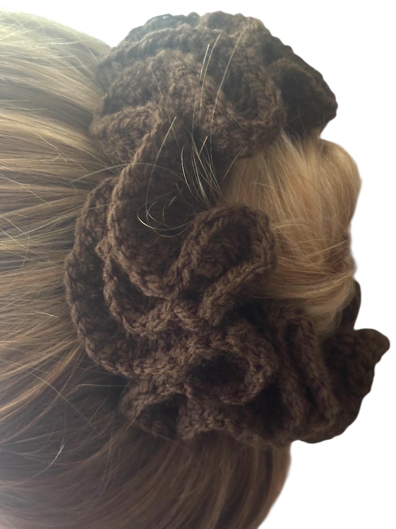 Crocheted Scrunchie | Handmade Crochet Scrunchie | Ruffled Hair Tie ...