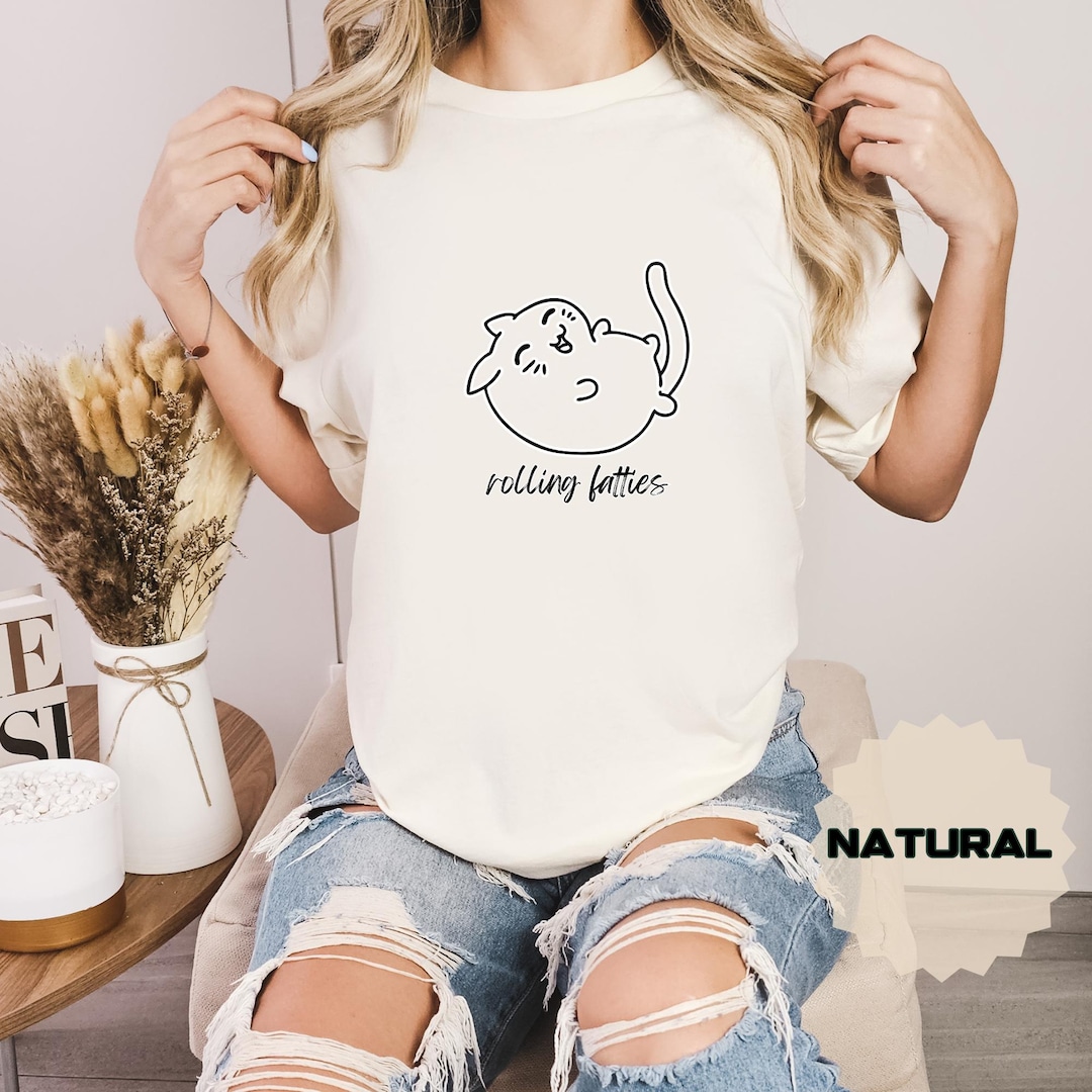Rolling Fatties T-shirt, Funny Cat Graphic Shirt, Vintage T-shirt, Cat ...
