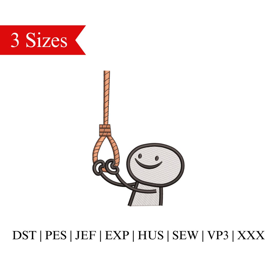 Stickman Embroidery Funny Cartoon Design Frustrated Stick Figure Design ...