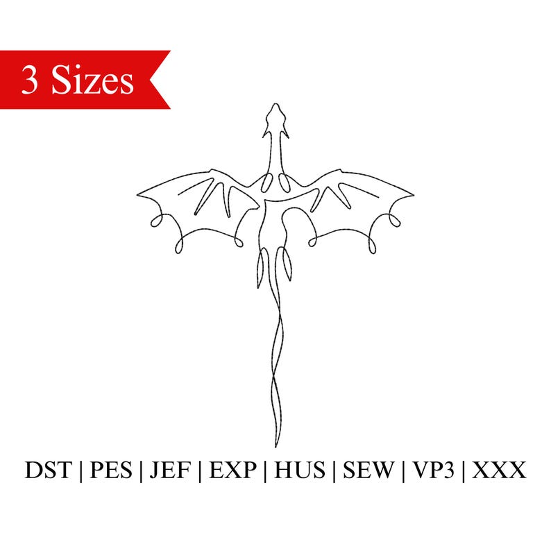 Train Your Dragon Embroidery Design, Monoline Embroidery Design, Dragon ...