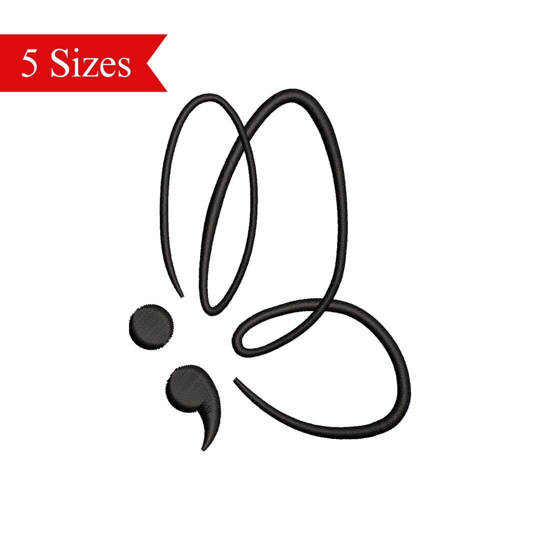 Semicolon Butterfly Machine Embroidery Design, Butterfly Embroidery ...
