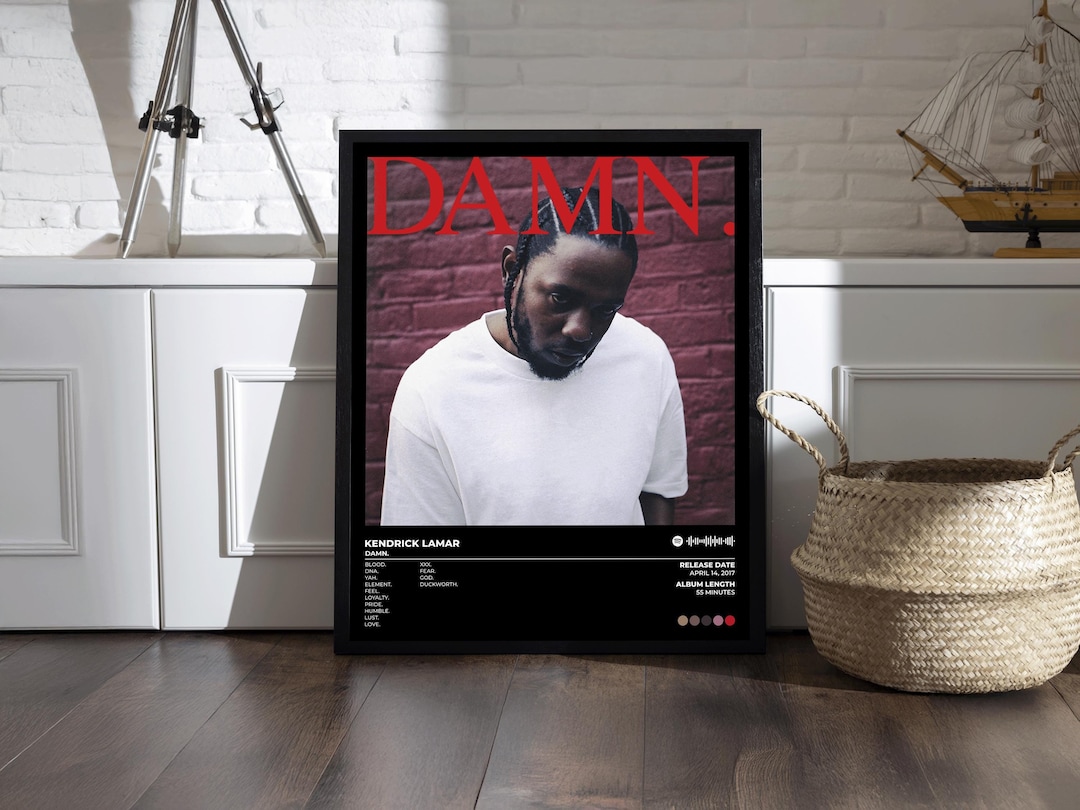 Kendrick Lamar Poster DAMN Album Cover Unframed Album Cover Poster ...