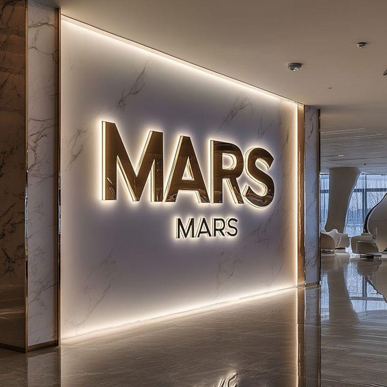 3D Metal Backlit Sign, Custom Business Sign, Storefront Sign, Back Lit ...