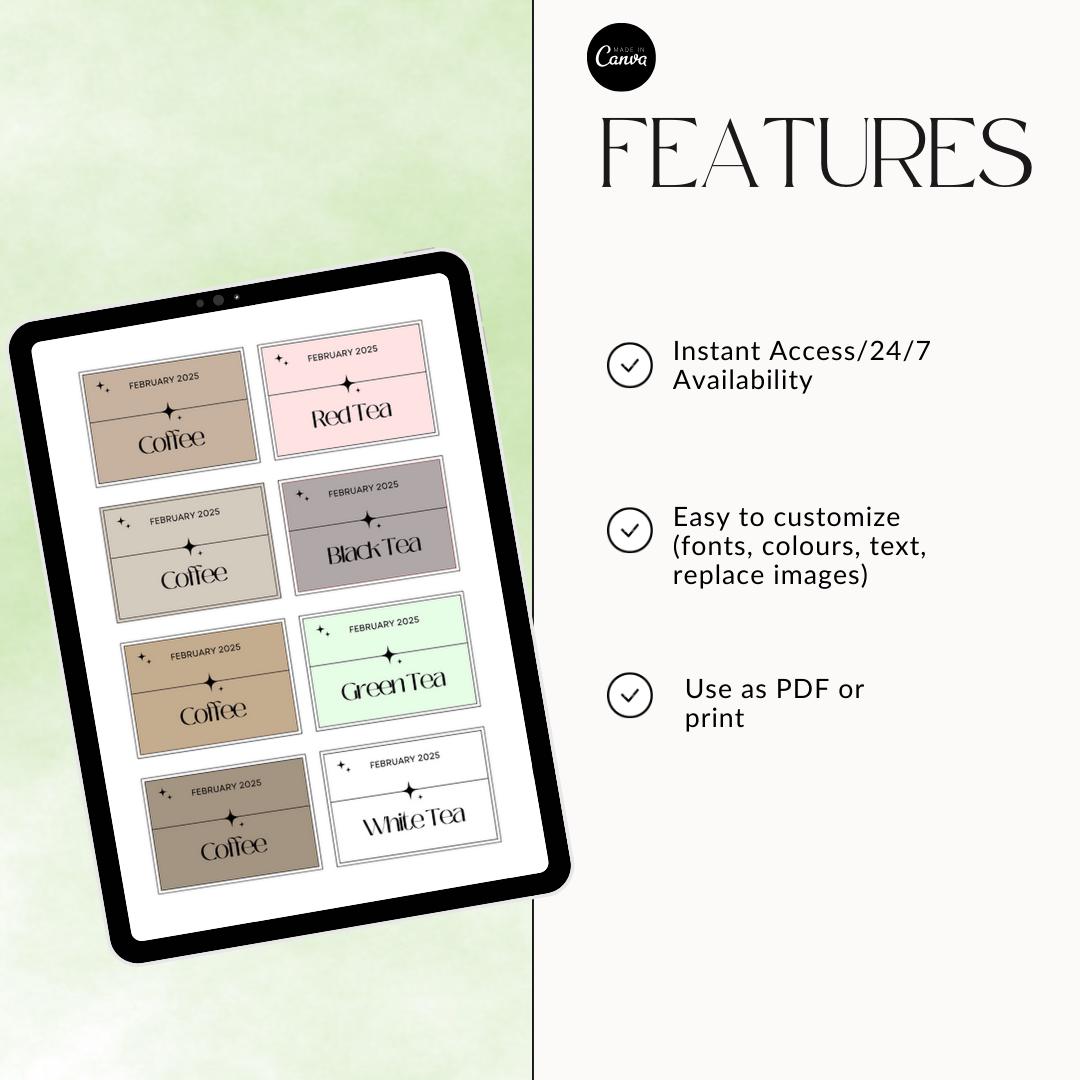 Digital Food Labels, Kitchen Labels, Pantry Labels, Printable Labels ...