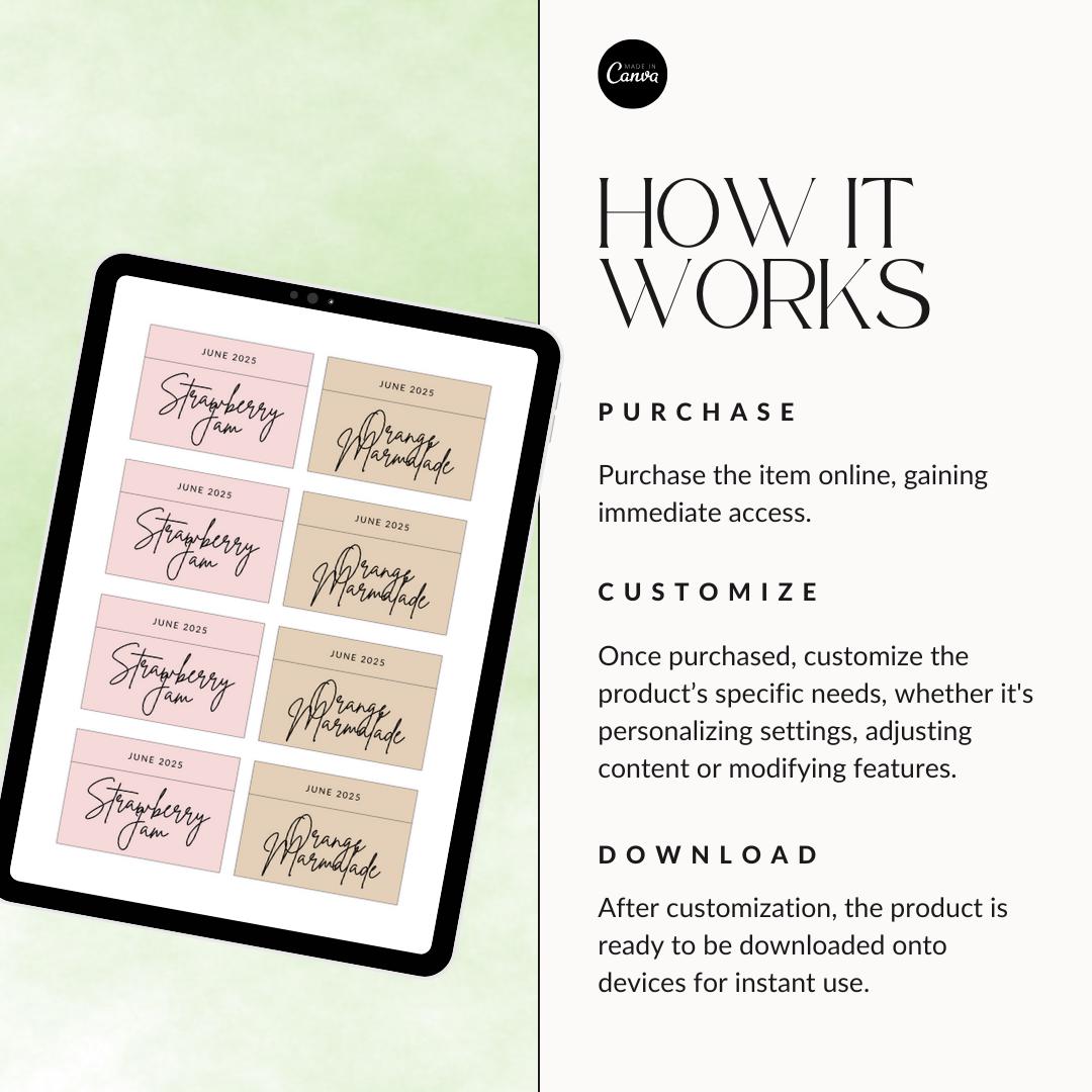 Digital Food Labels, Kitchen Labels, Pantry Labels, Printable Labels ...