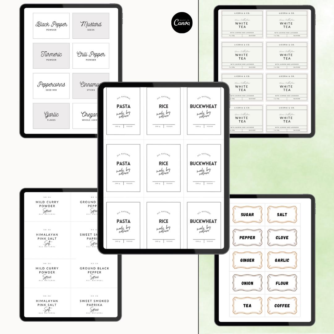 Digital Food Labels, Kitchen Labels, Pantry Labels, Printable Labels ...