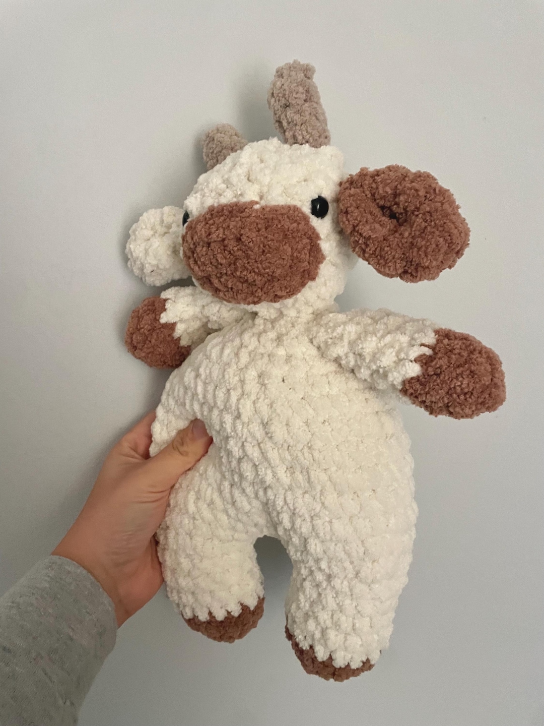 Crochet Cow Blush Cow Plush Perfect , for Cow Lovers, Brown and White ...