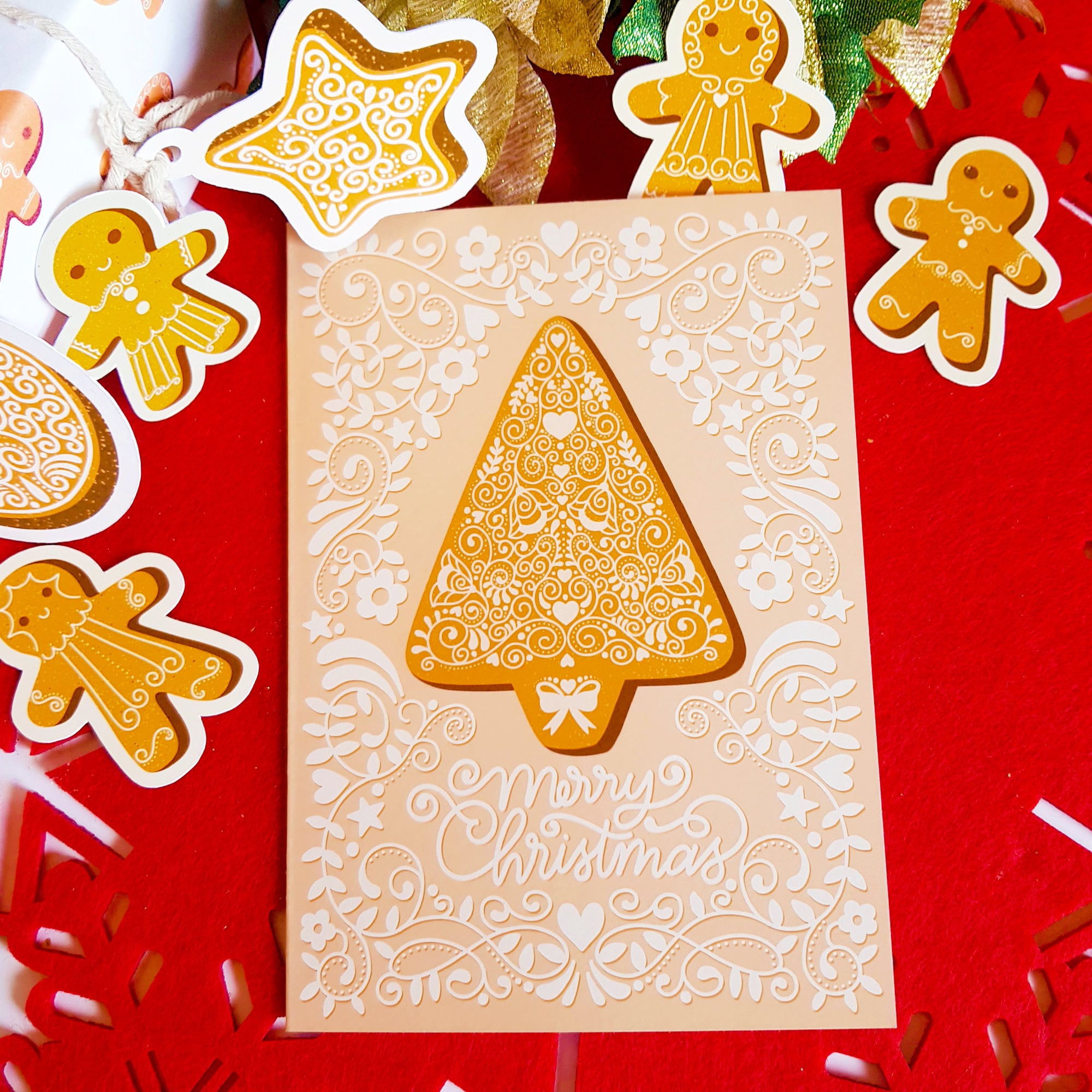 Set of Three Gingerbread Christmas Cards A6. Greeting Card - Etsy UK