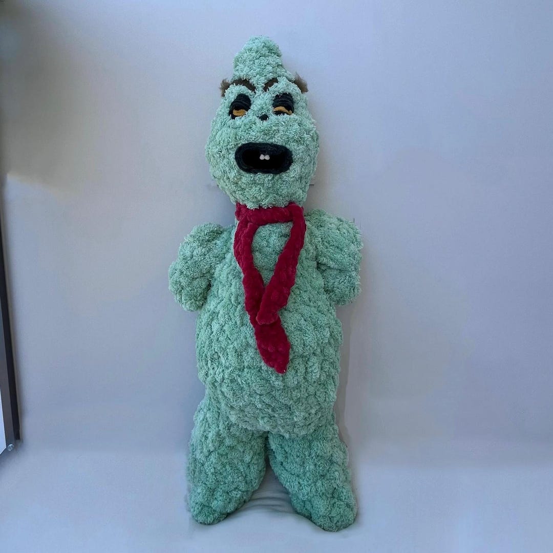 Fluffy Crochet Grinch, Huge 35inch Chubby Grinch, Amigurumi, Crochet ...