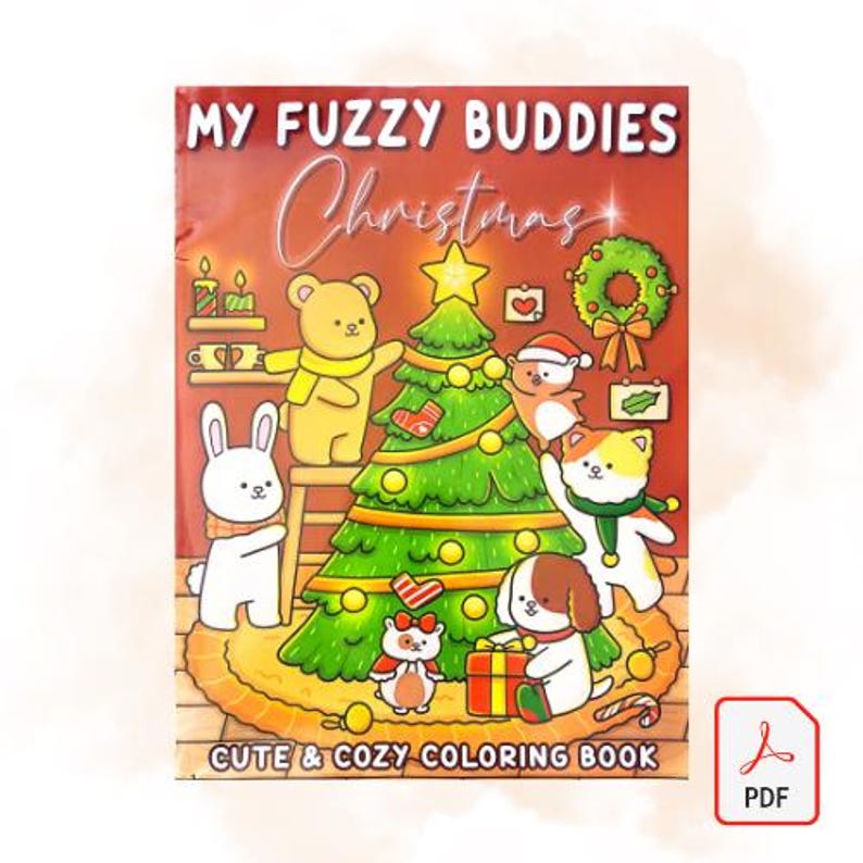 Fuzzy Buddies Coloring Book Christmas Digital Printable PDF - Etsy