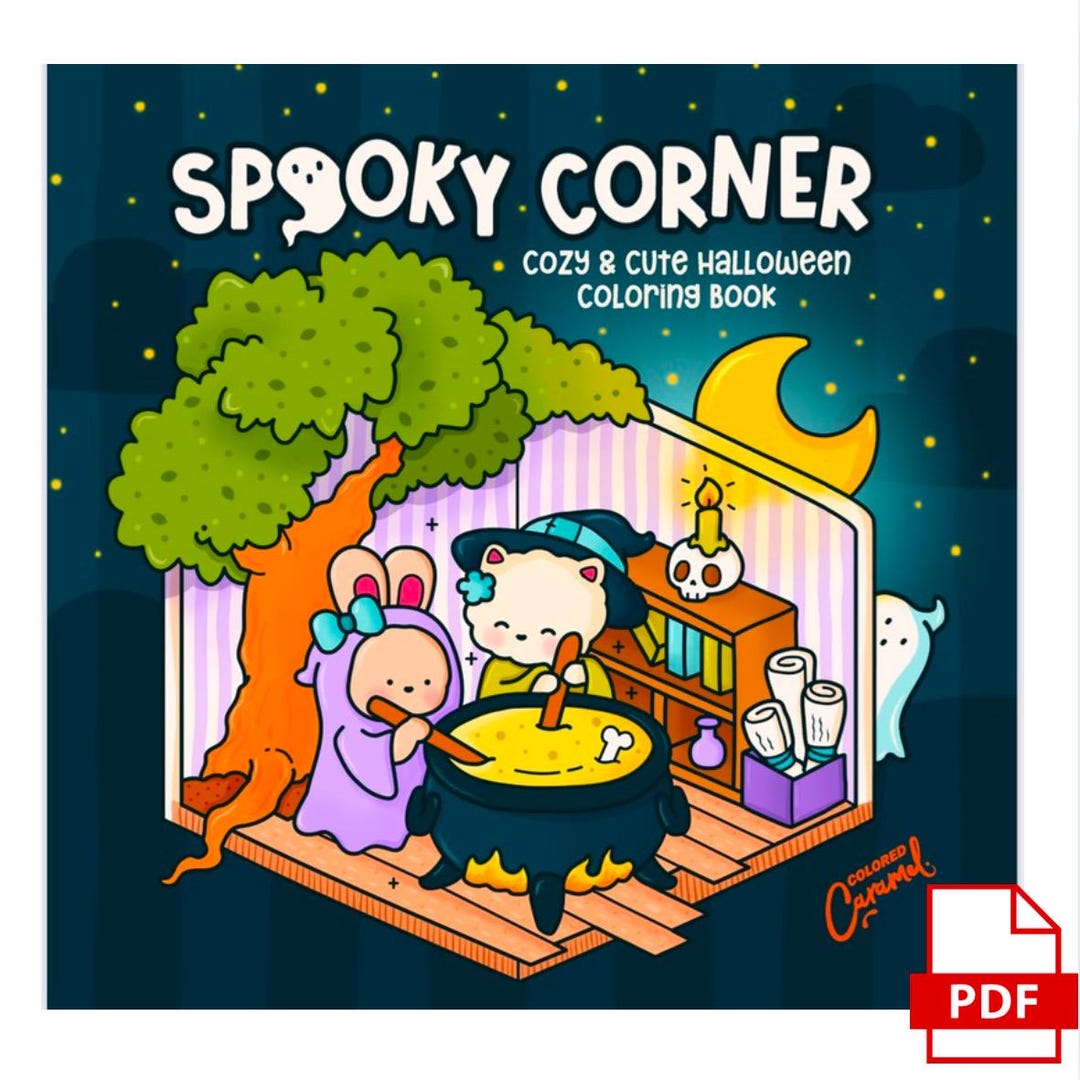 DIGITAL Spooky Corner Cozy & Cute Coloring Book - Etsy