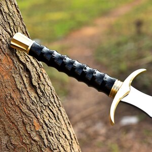 Damascus Steel Sword: Bull Horn Handle, Razor Sharp Blade - Etsy