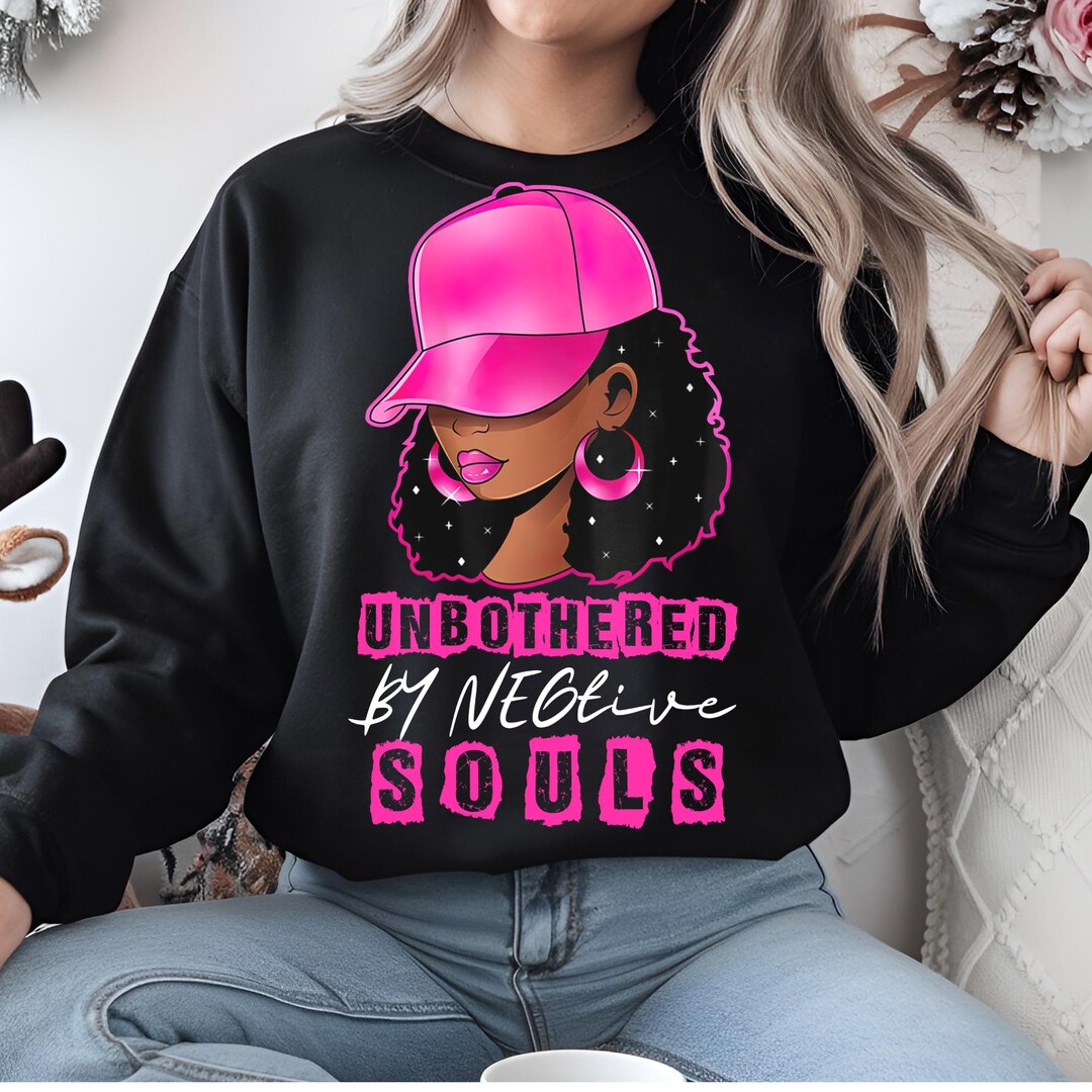 African American Afro, PNG, Unbothered by Negative Souls T-shirt Svg ...