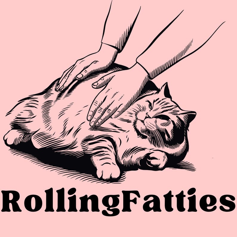 Rolling Fatties Cat "chubby Cats SVG PNG Pdf File, Funny Cat Graphic ...