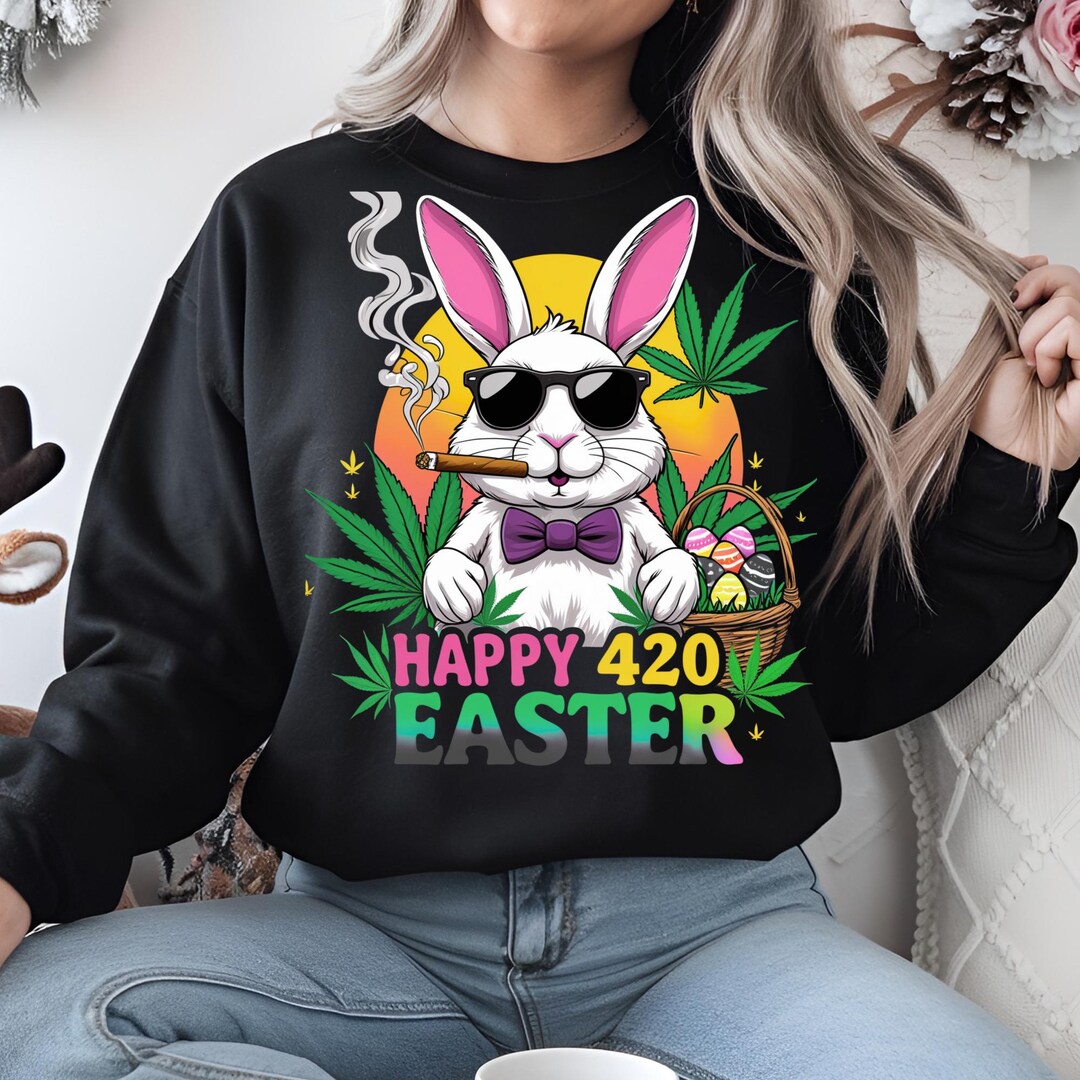 Happy Easter 420 PNG, Funny Weed Bunny Digital Download, Stoner Easter ...