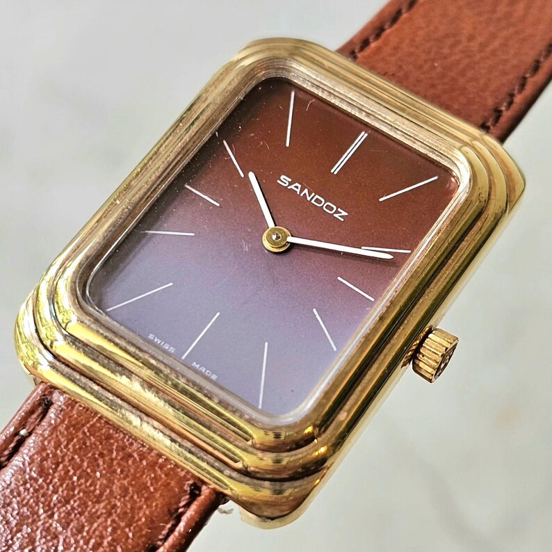 Vintage Sandoz Step Tank Watch Swiss Made - Etsy