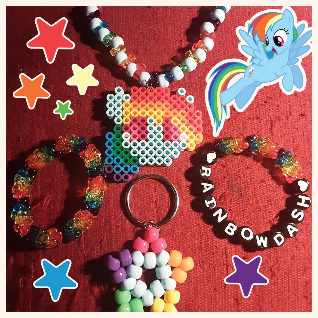 Mlp Rainbow Dash Inspired Kandi Set - Etsy
