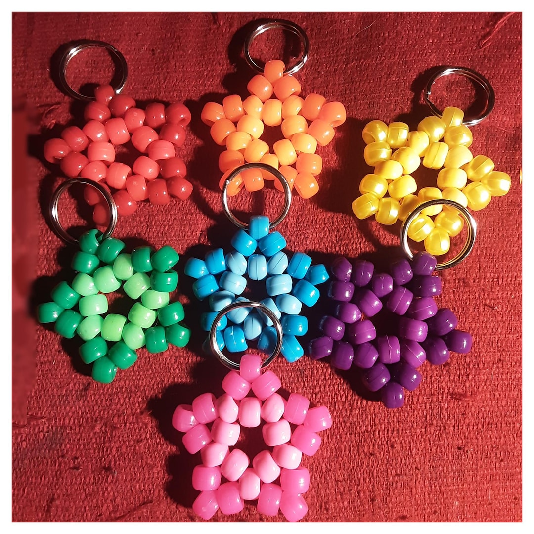 Kandi Star Beaded Keychains for Bags and Purses - Etsy