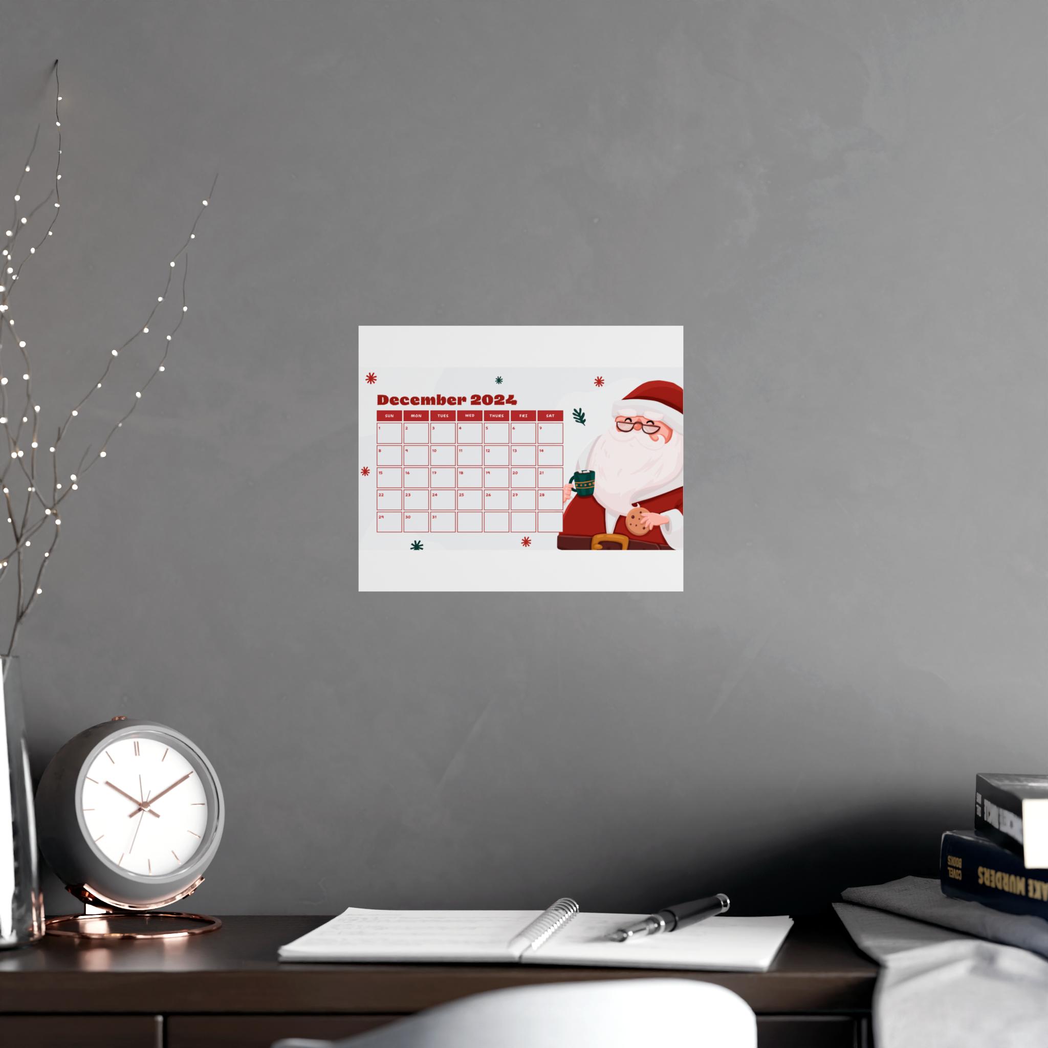 Printable December 2024 Calendar | Holiday Planner | Santa Design - Etsy