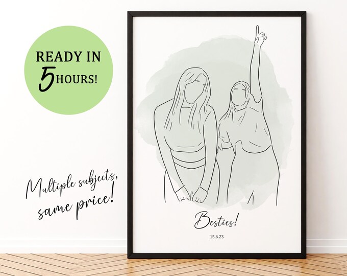 Couple Drawing, Custom Couple Portrait, Couple Painting, Faceless ...