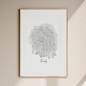 Custom Engagement Line Art Portrait, Minimalist Outline Drawing, Unique ...