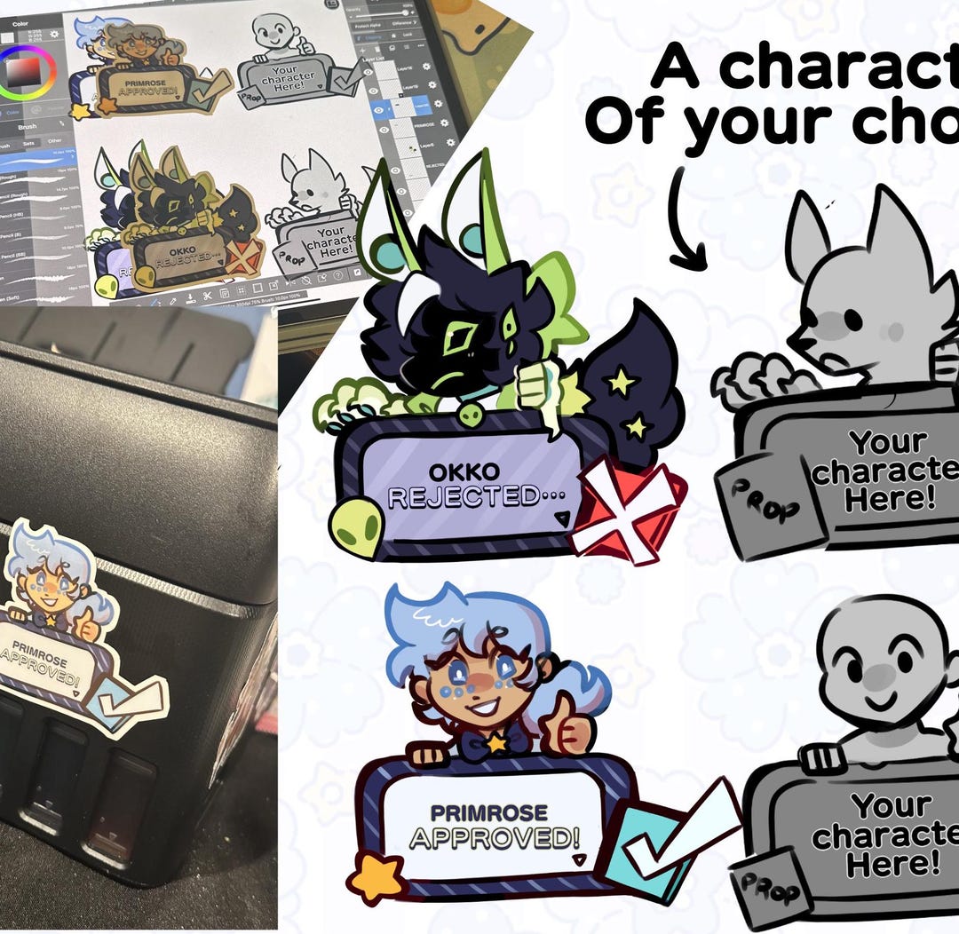 YOUR CHARACTER Here- Textbox Custom Sticker 6 Copies Fast Delivery- O.C ...