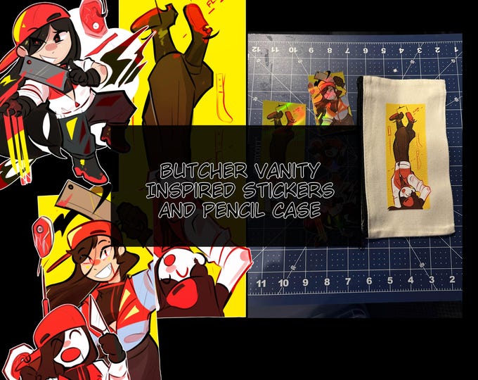 Butcher Vanity Inspired Merch Ft. Yi Xi, 4 Holographic Sticker Set ...