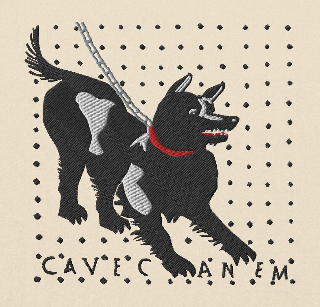 Cave Canem Roman Pompeii Dog Mosaic Embroidered Sweatshirt - Etsy