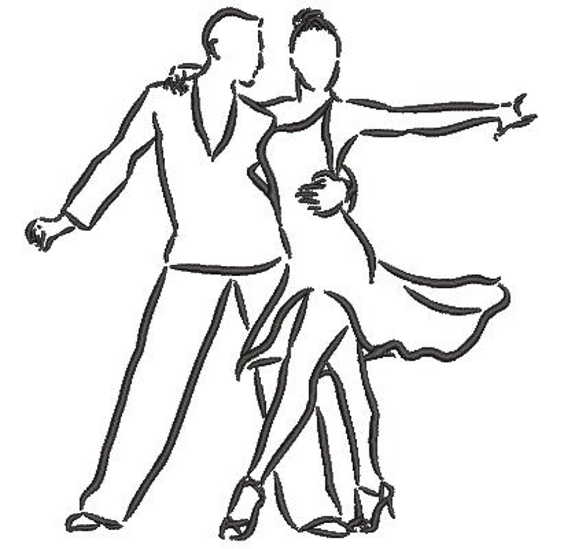 Ballroom Dancing Machine Embroidery Design. Emb File Cha Cha Latin ...