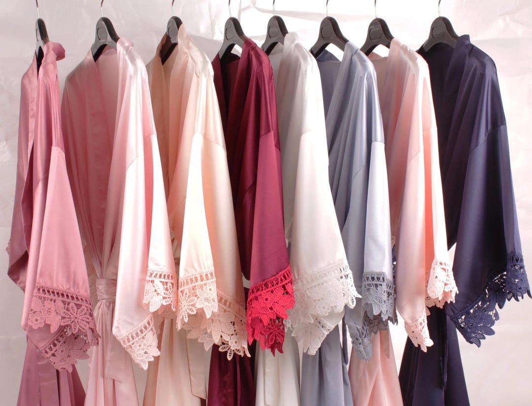 Plus Size Robes / Satin Bridesmaid Robes / Bridal Party Robes / Wedding ...