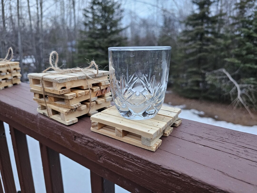 Mini Pallet Coasters Reclaimed Pallets - Etsy