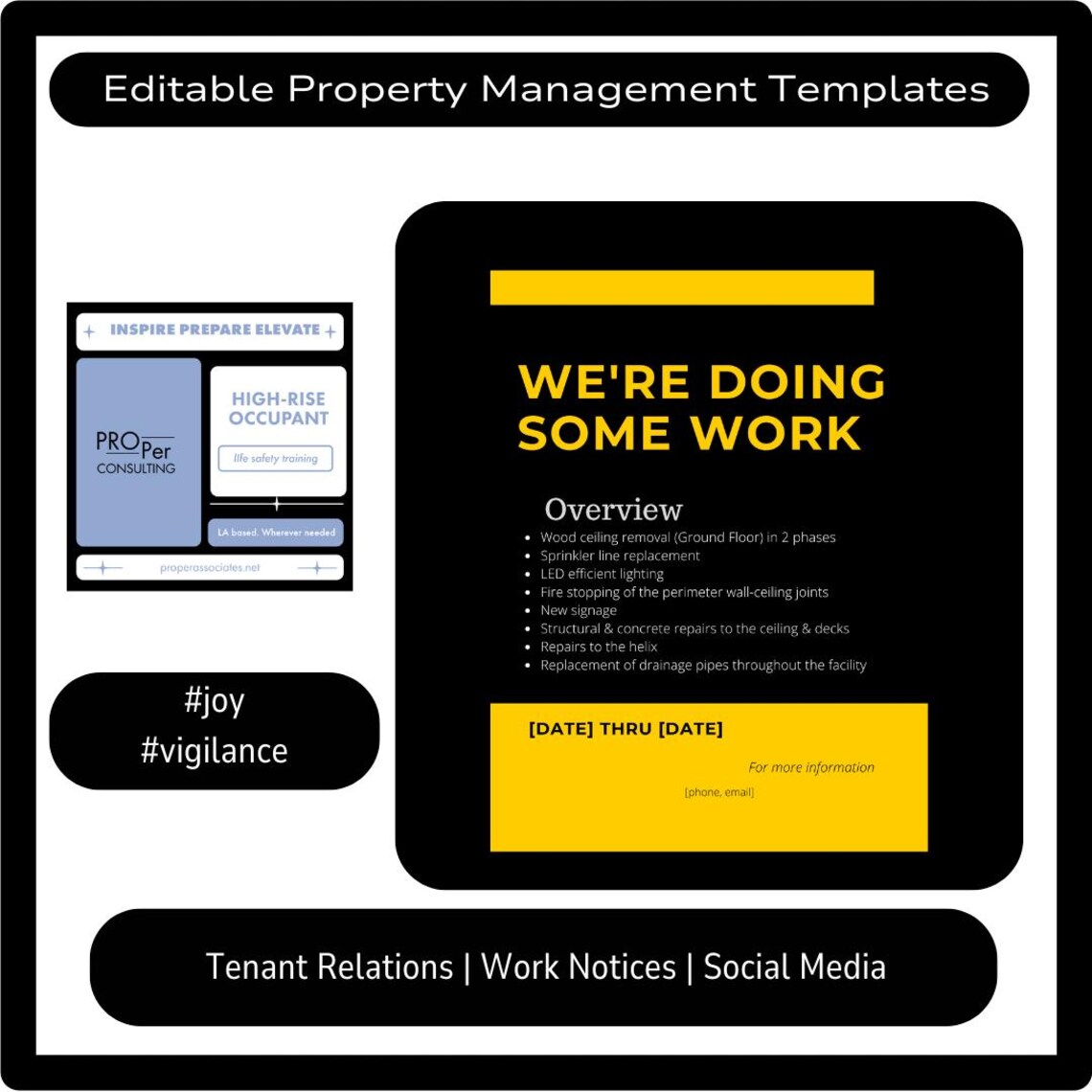 Work Construction Notice Template - Etsy
