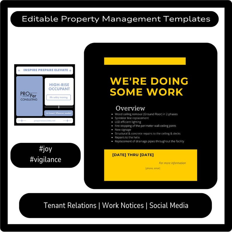 Work Construction Notice Template - Etsy