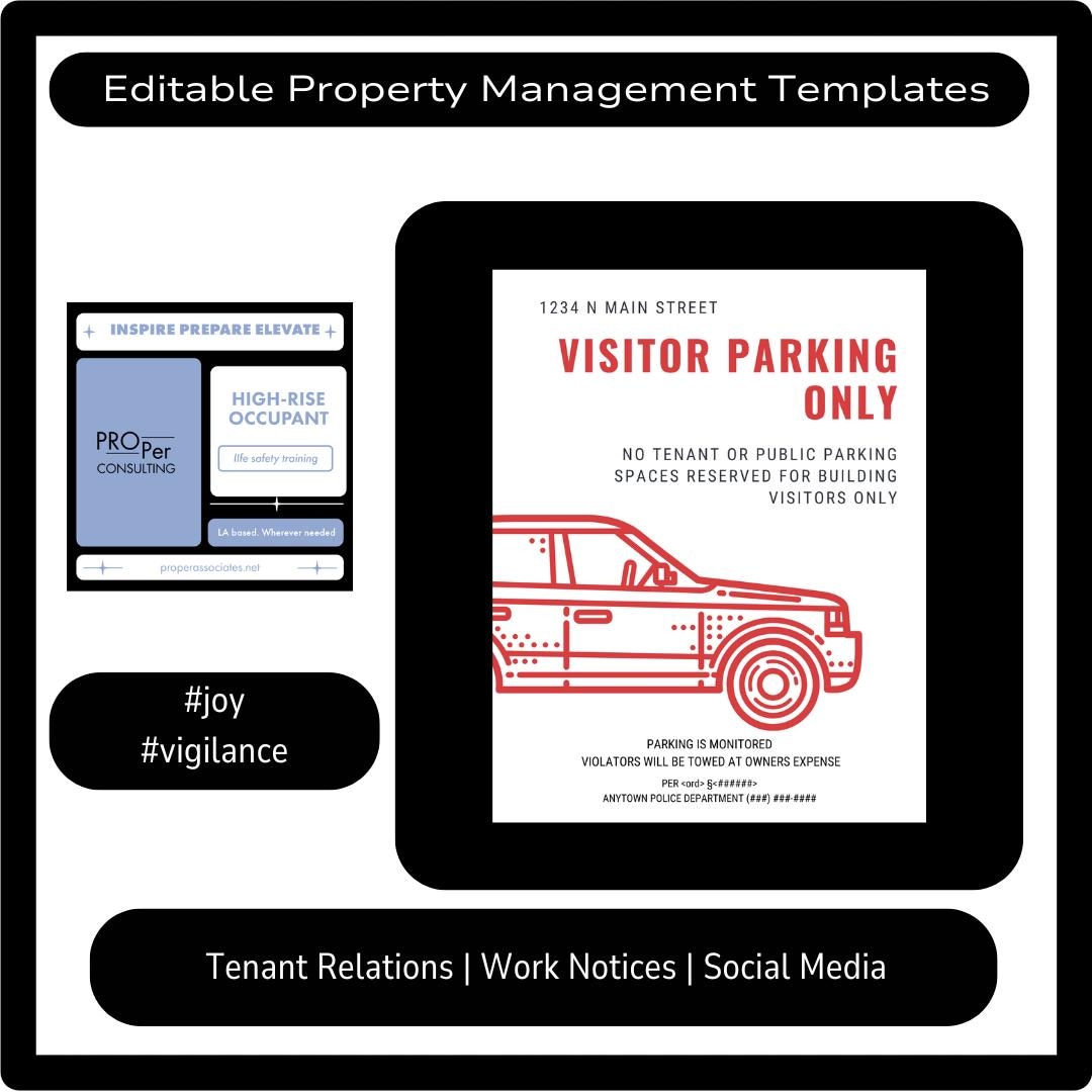 Tenant Notice Visitor Parking Towing Notice Template - Etsy