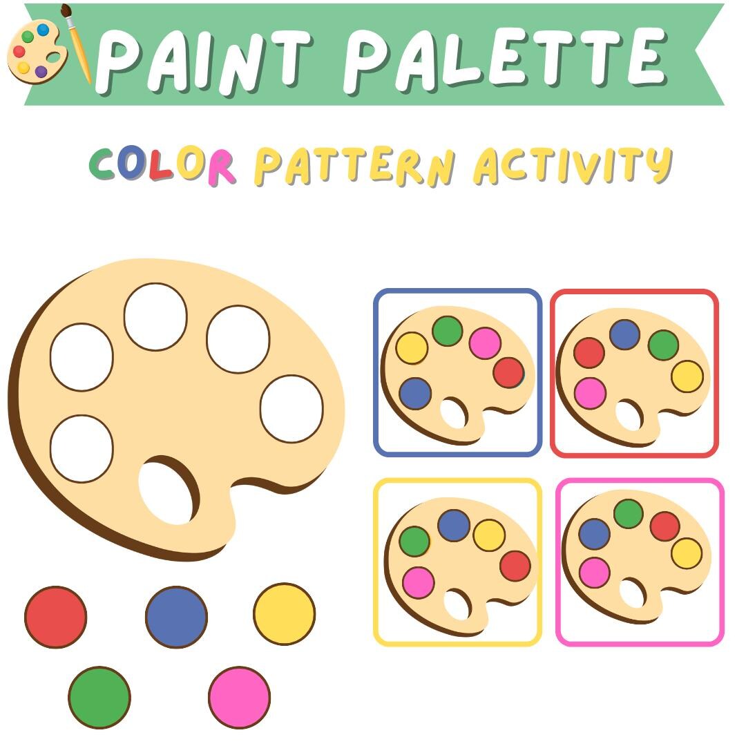 Printable Palette Color Matching Activity for Kids, Homeschool ...