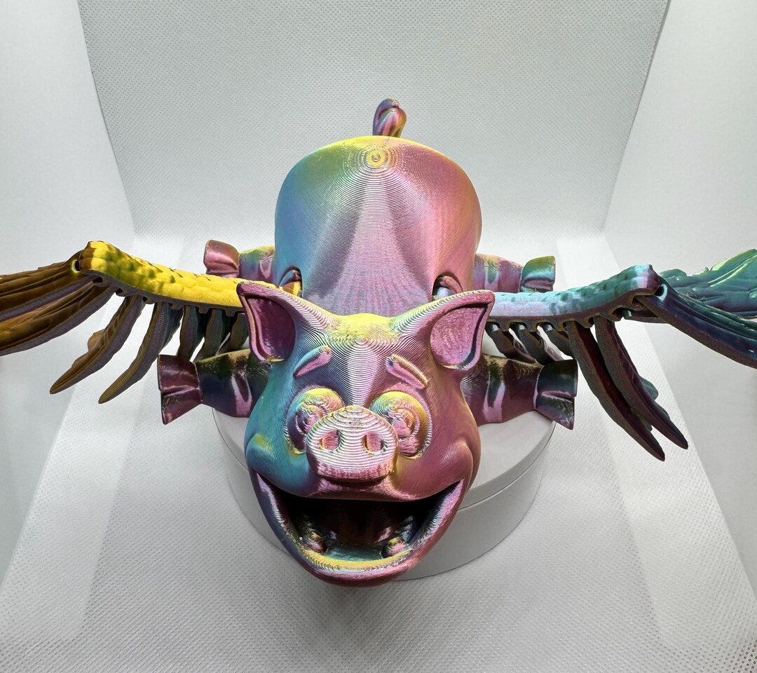 3D Printed Flying Pig Toy, Articulating Toy, Fidget Toy, Sensory Toy ...