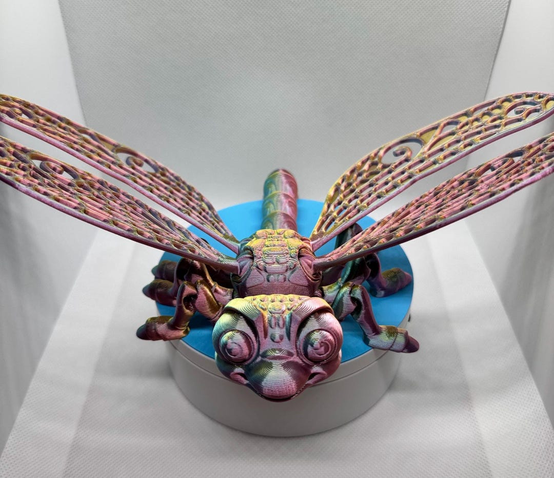 Articulated 3D Printed Cyber Dragonfly: Multicolour Fidget Toy - Etsy