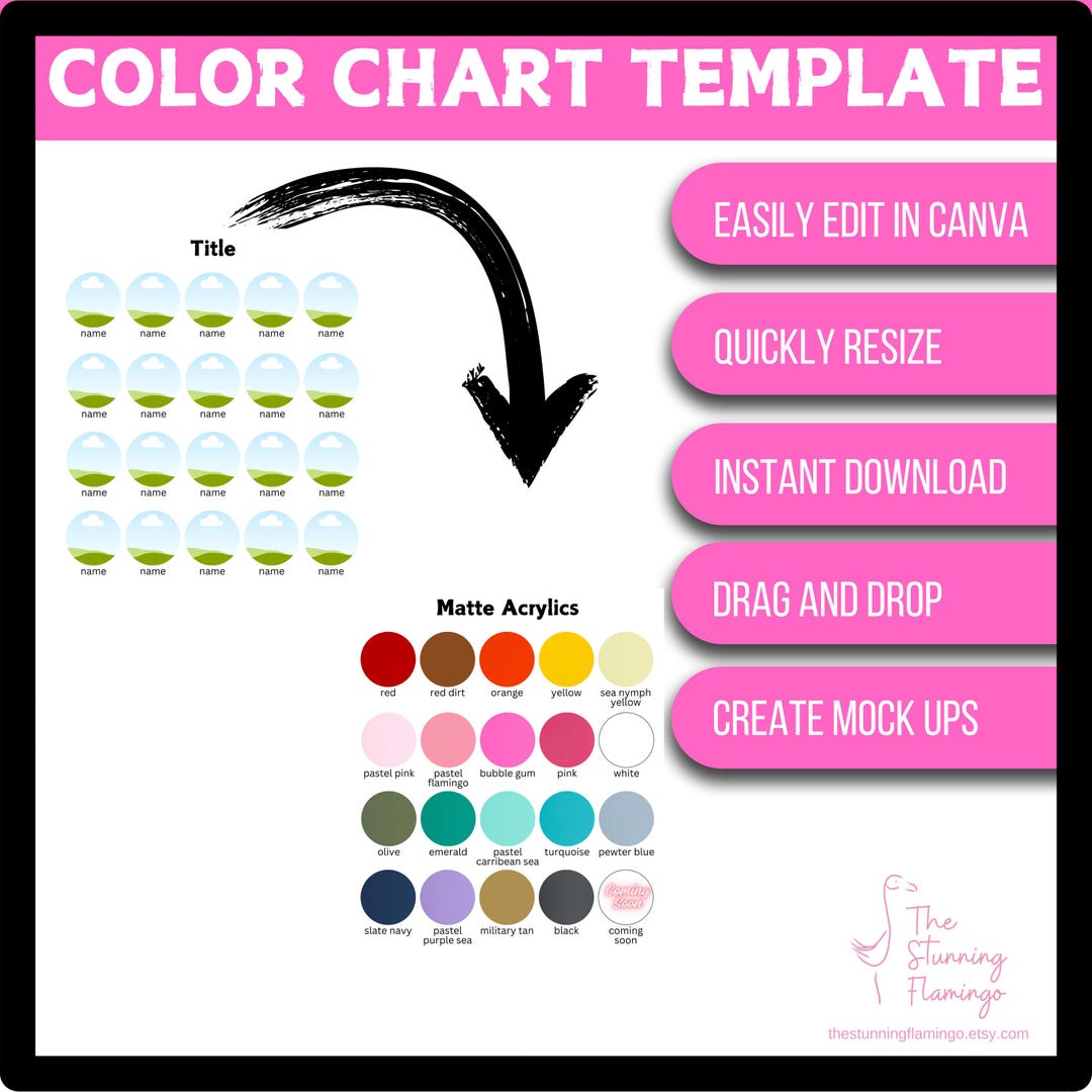 Color Chart Template, Image Chart Template, Style Template, Canva ...