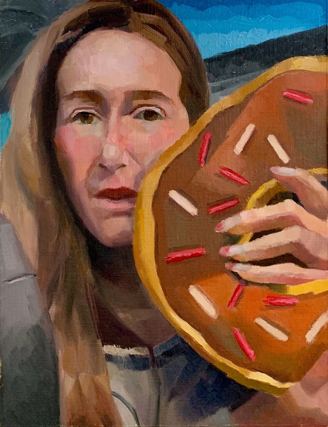 MLM Tiktok Lady Oil Paint Portrait - Etsy