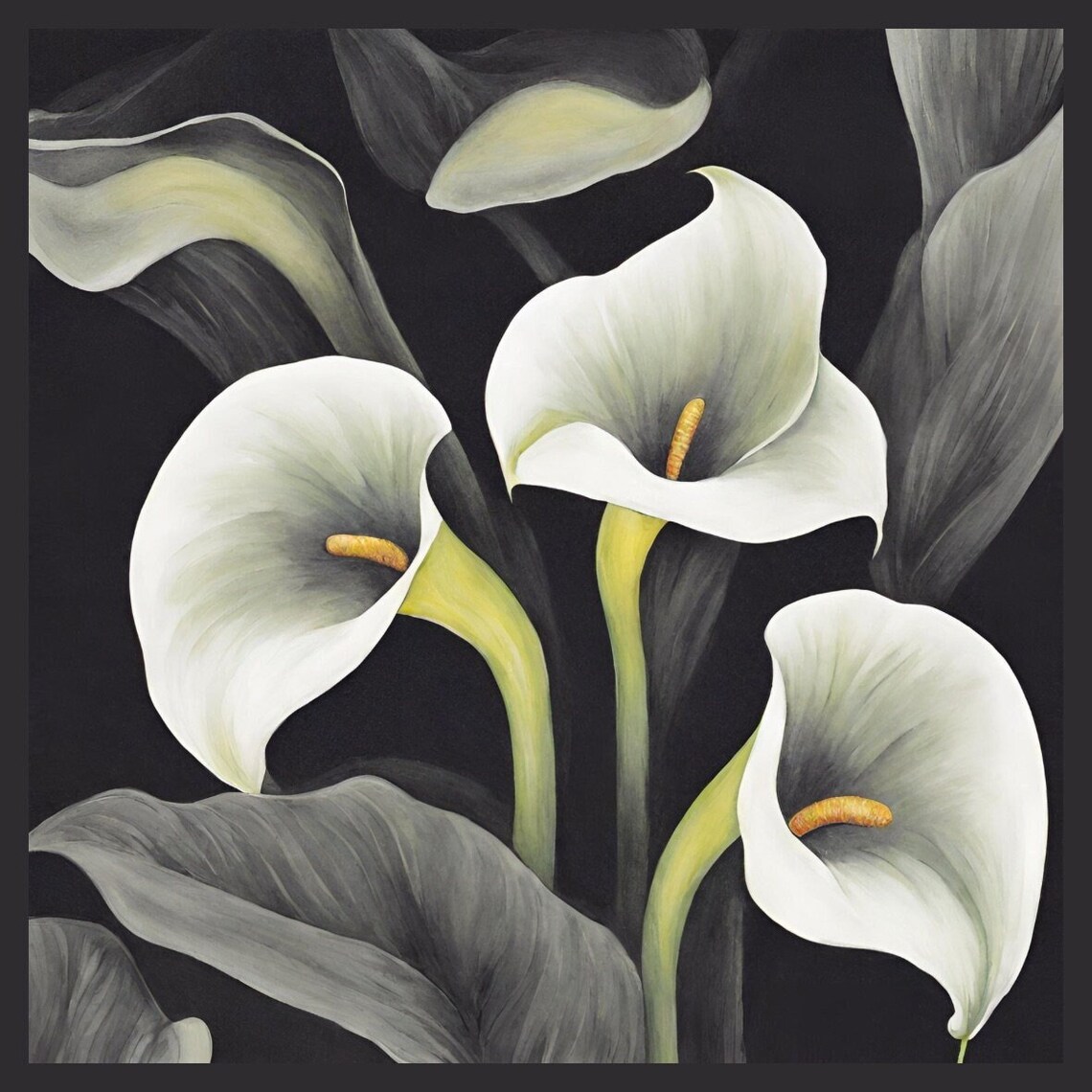 Floral Stationary Stickers Sheet of Six *calla Lily* - Etsy